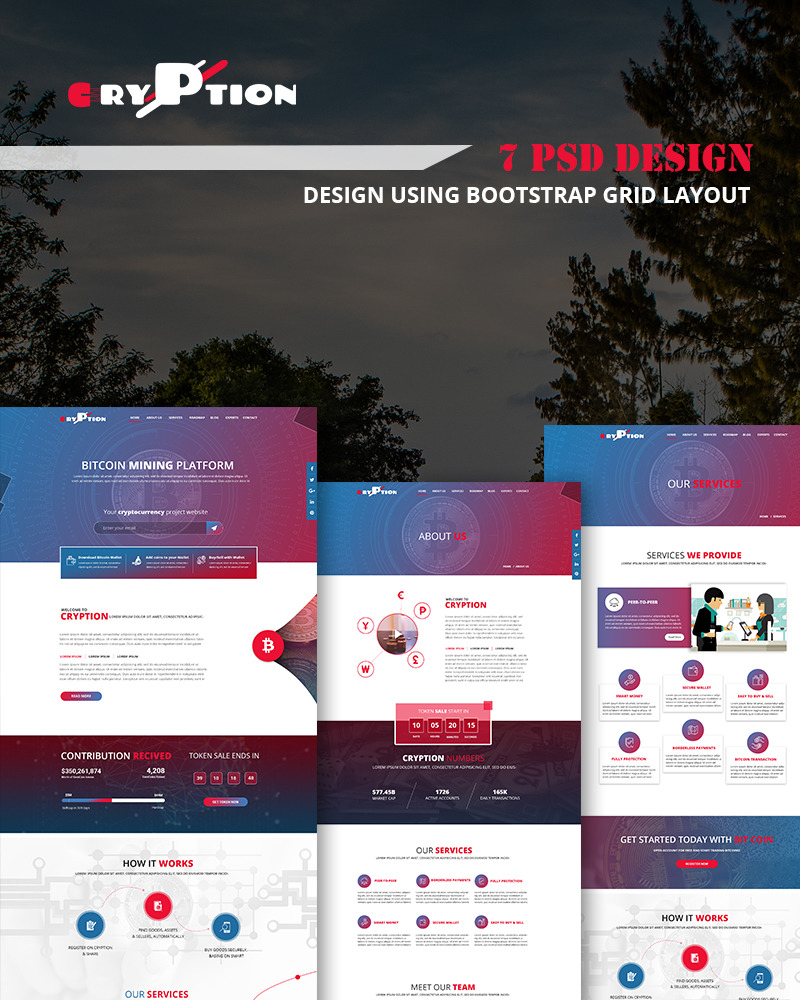 Cryption - Multipurpose Crypto PSD Template - TemplateMonster