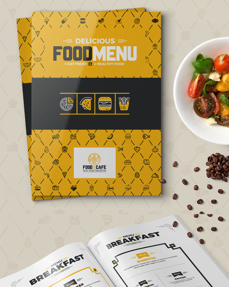 Food Menu for Restaurant - Corporate Identity Template