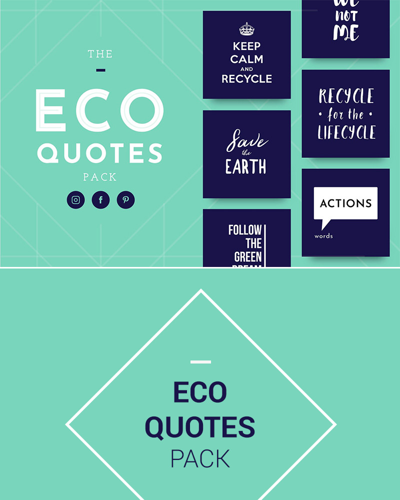 61 ECO Quotes Delightful Artifacts Social Media Template