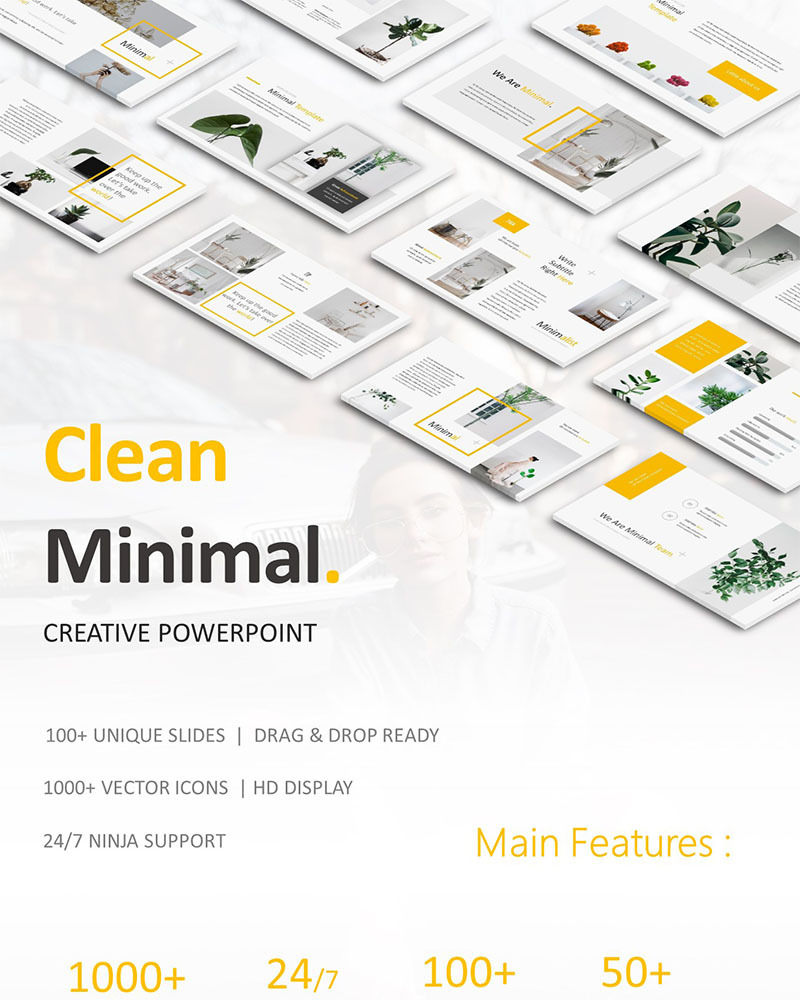 Clean Minimal PowerPoint template #75190 - TemplateMonster