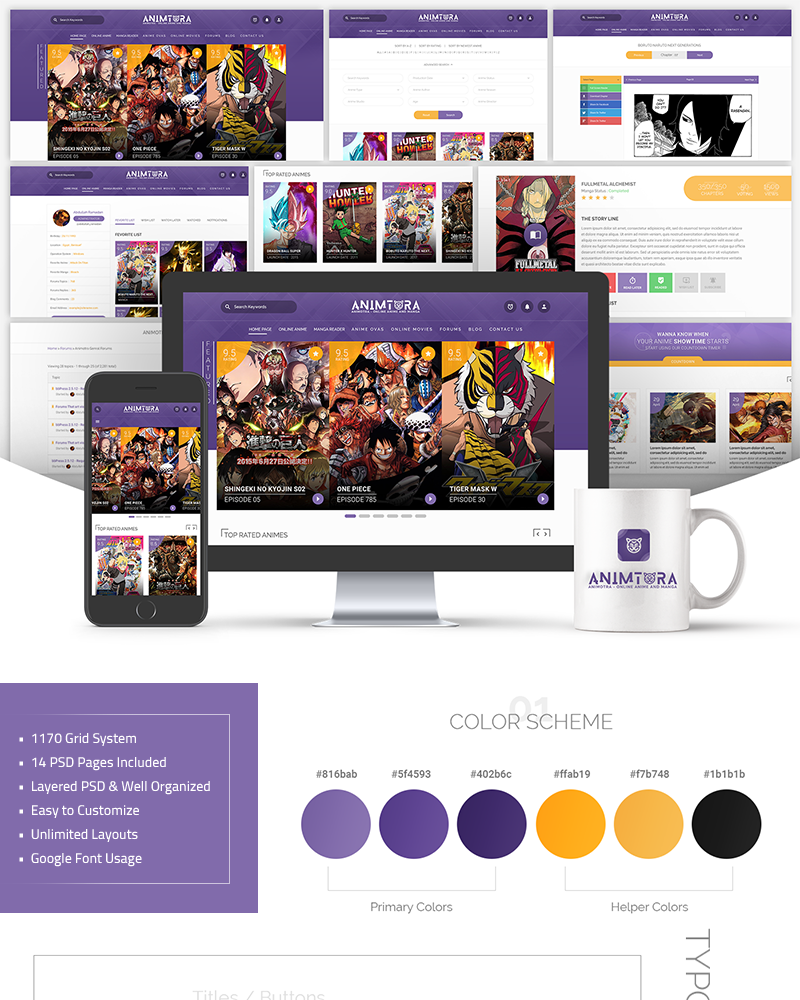 Animtora - Anime and Manga PSD Template - TemplateMonster