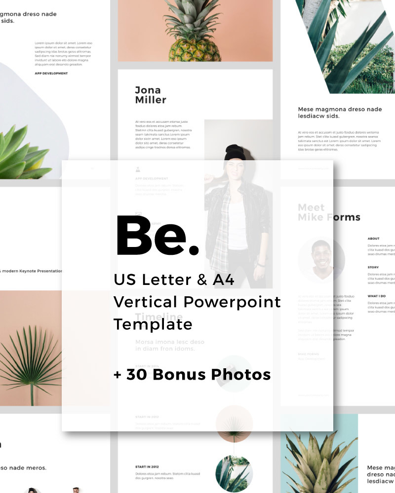 Be - Vertical PowerPoint template #75209 - TemplateMonster