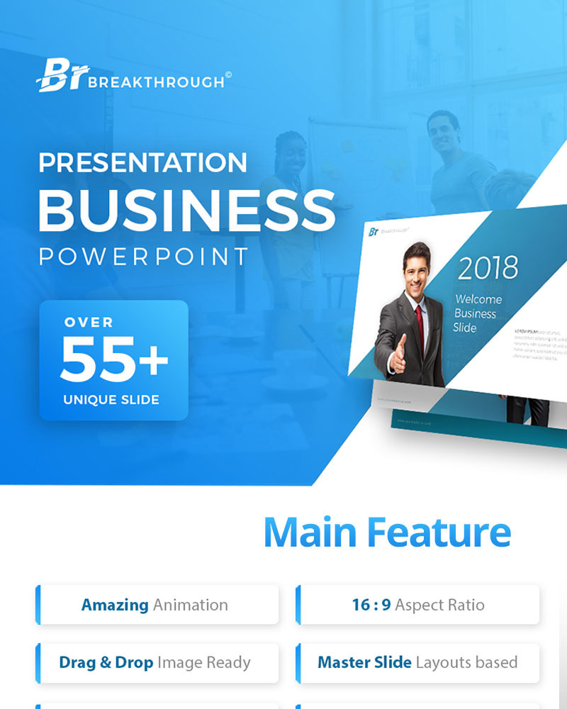 Breakthrough - Business PowerPoint template - TemplateMonster