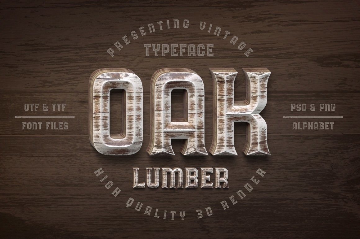 Oak Lumber Font #75243 - TemplateMonster