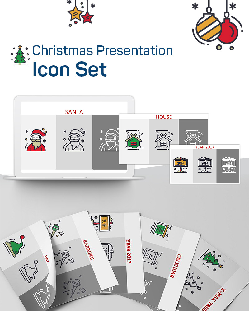 Christmas Presentation PowerPoint Icon Set - TemplateMonster