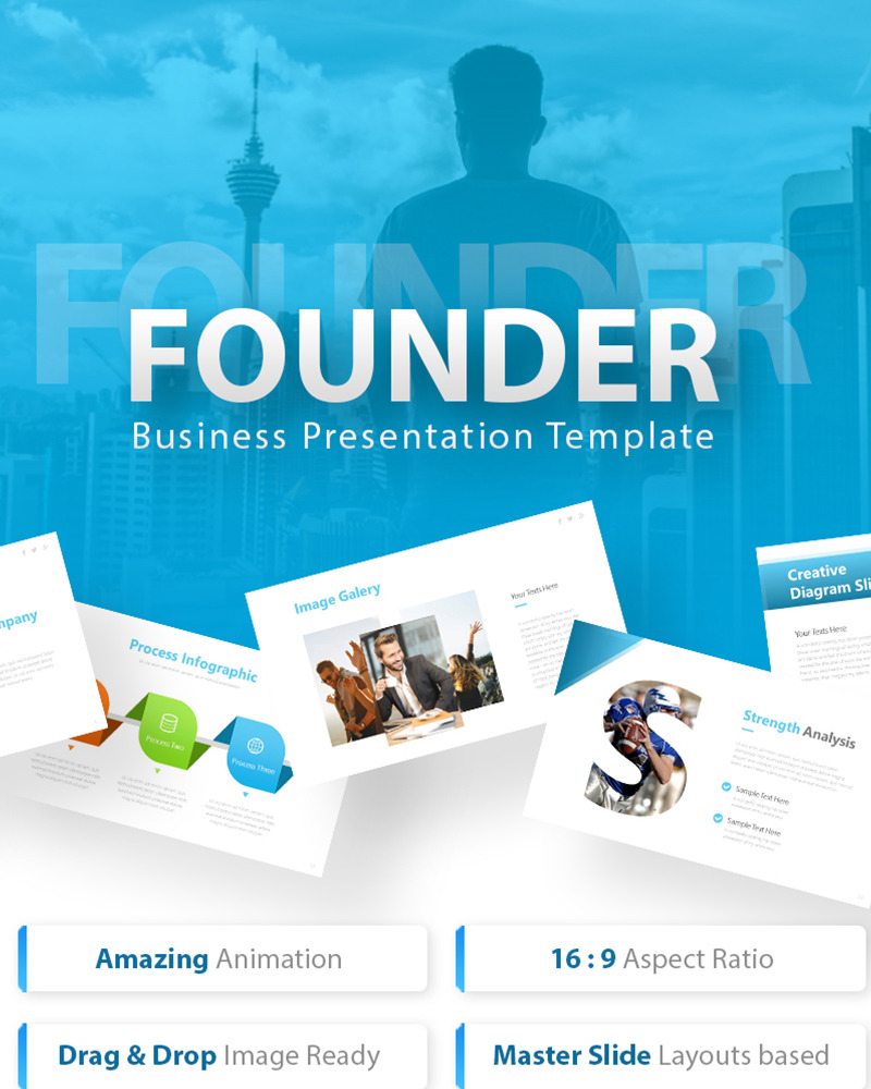 Founder - Business PowerPoint template - TemplateMonster