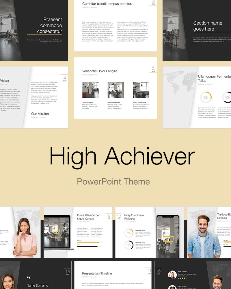 High Achiever PowerPoint template #75550 - TemplateMonster