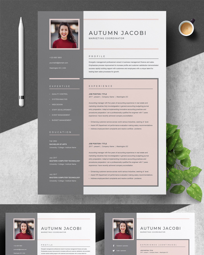 Autumn Resume Template #75649 - TemplateMonster