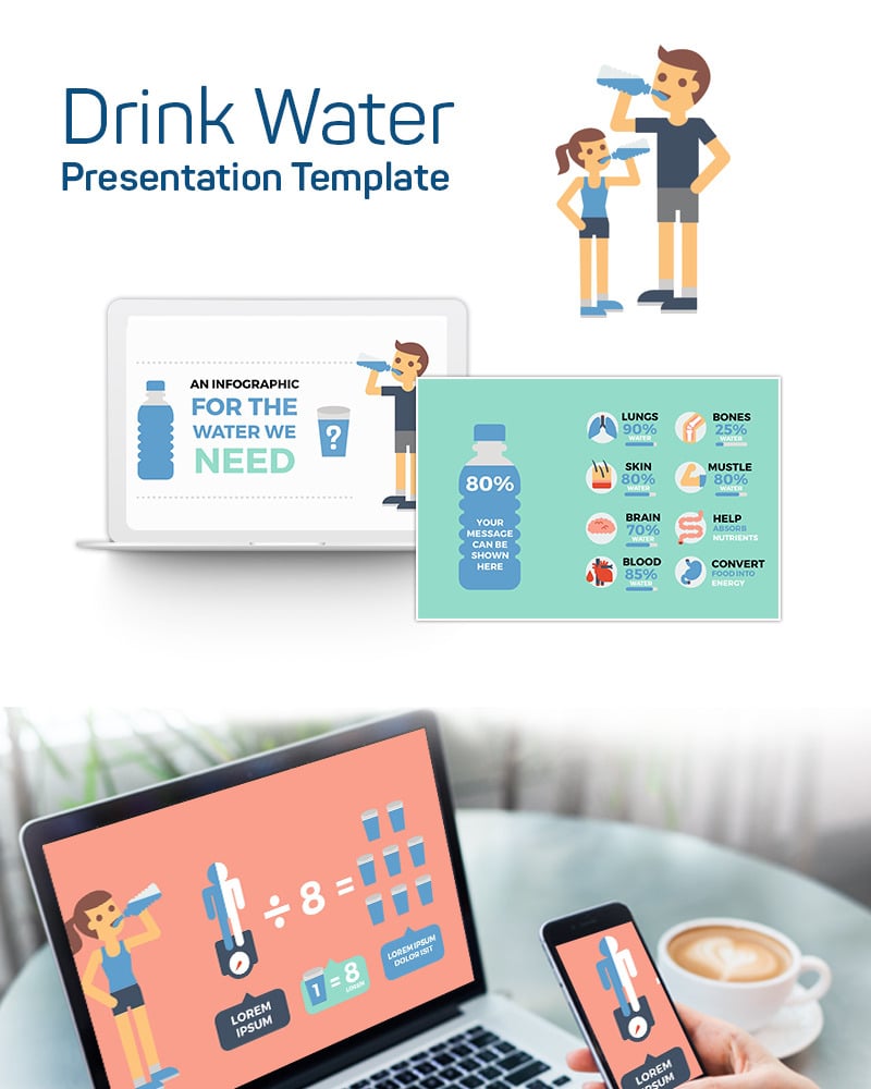 Drink Water PowerPoint template #75632 - TemplateMonster