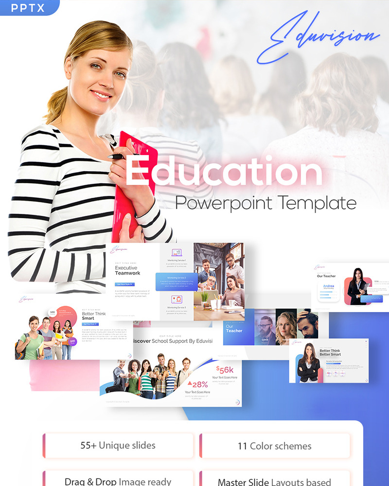 Eduvision - Education PowerPoint template - TemplateMonster