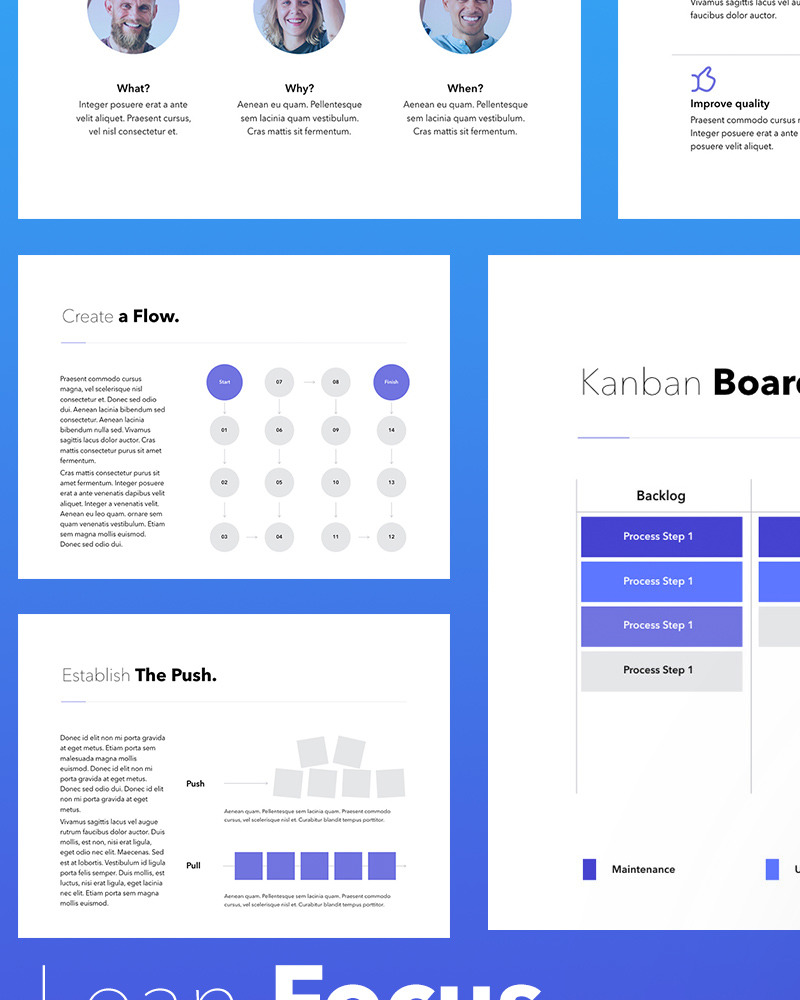 Lean Focus PowerPoint template #75638 - TemplateMonster