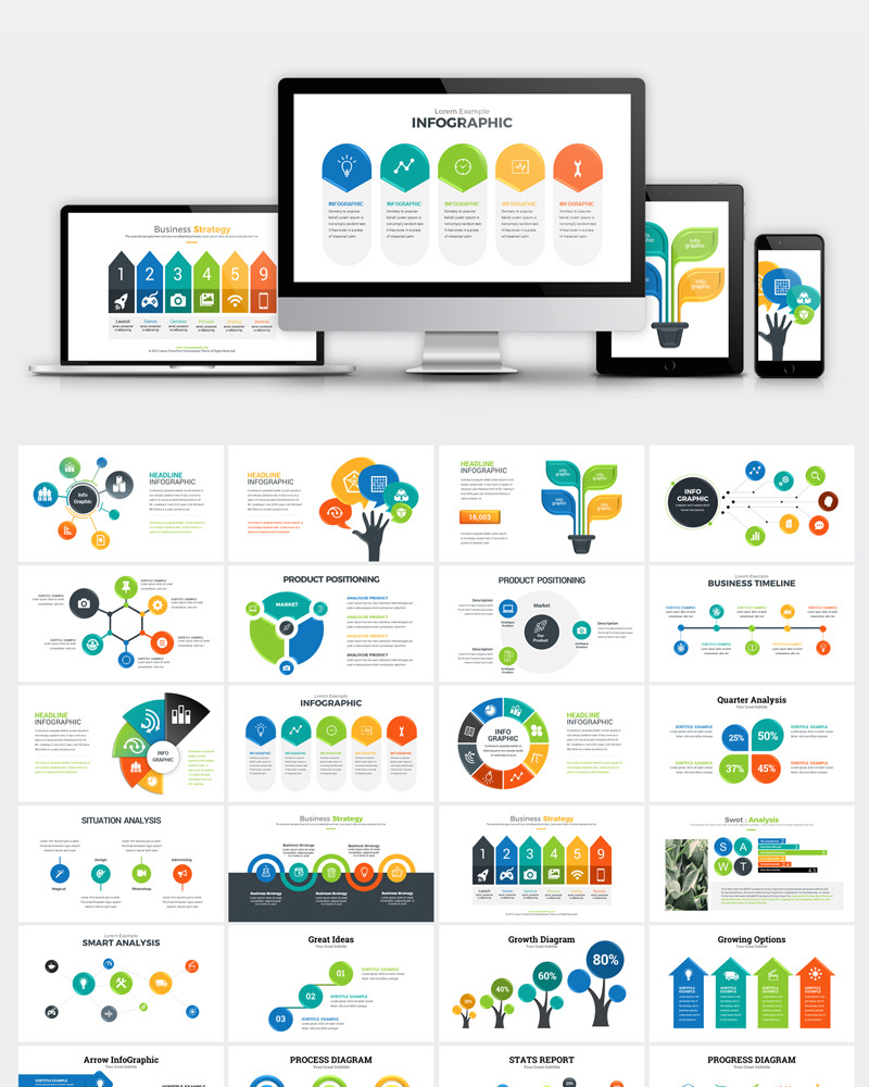 Szablon prezentacji biznesowej Infografika PowerPoint