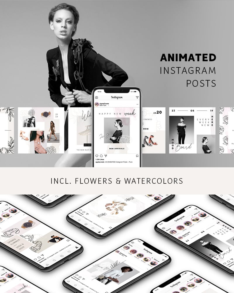 ANIMATED Instagram Posts – Pure Social Media Template