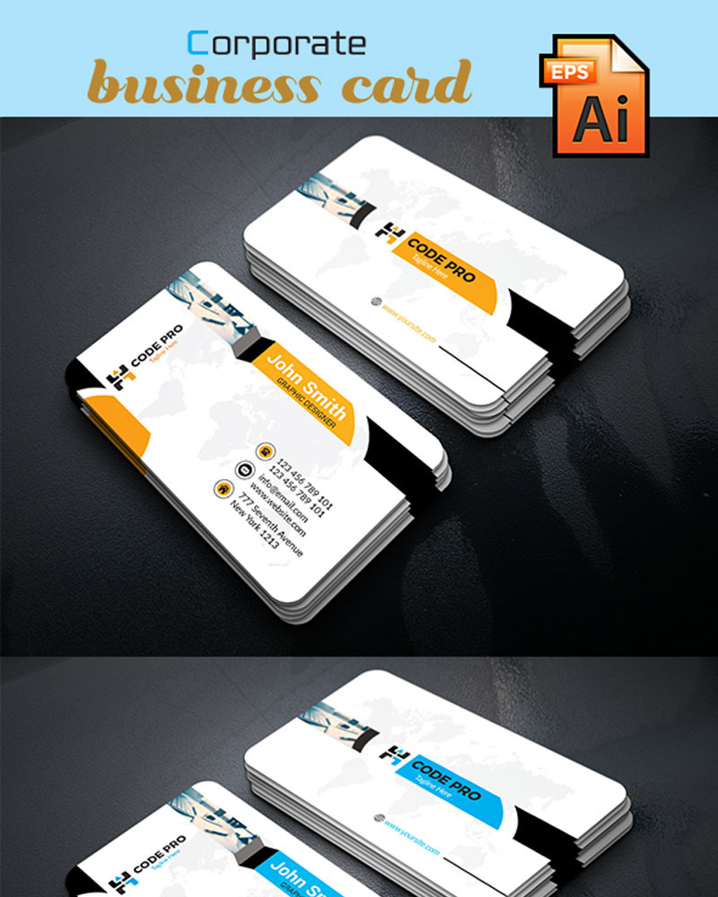 Code Pro Business Card - Corporate Identity Template