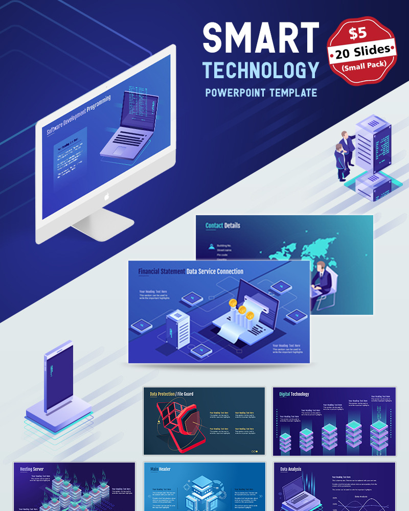 Smart Tech - PowerPoint template #75746 - TemplateMonster