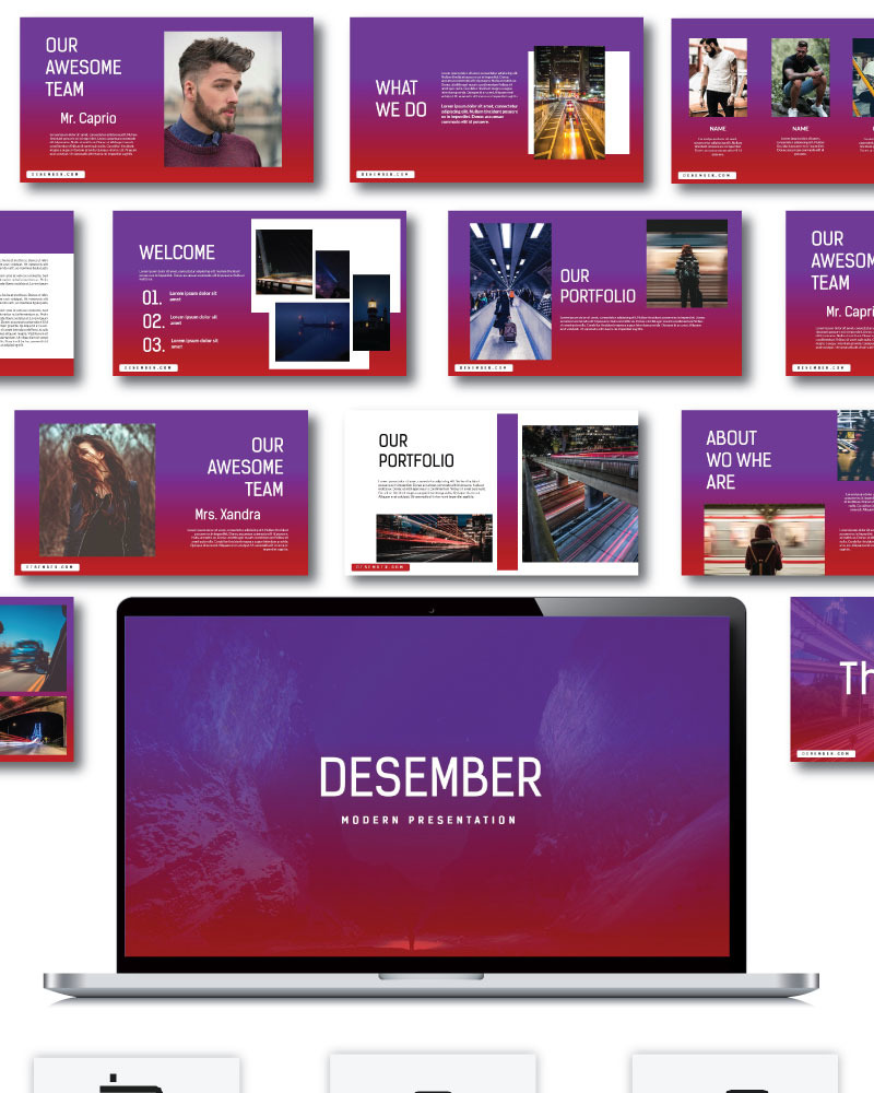 Desember PowerPoint template #75861 - TemplateMonster