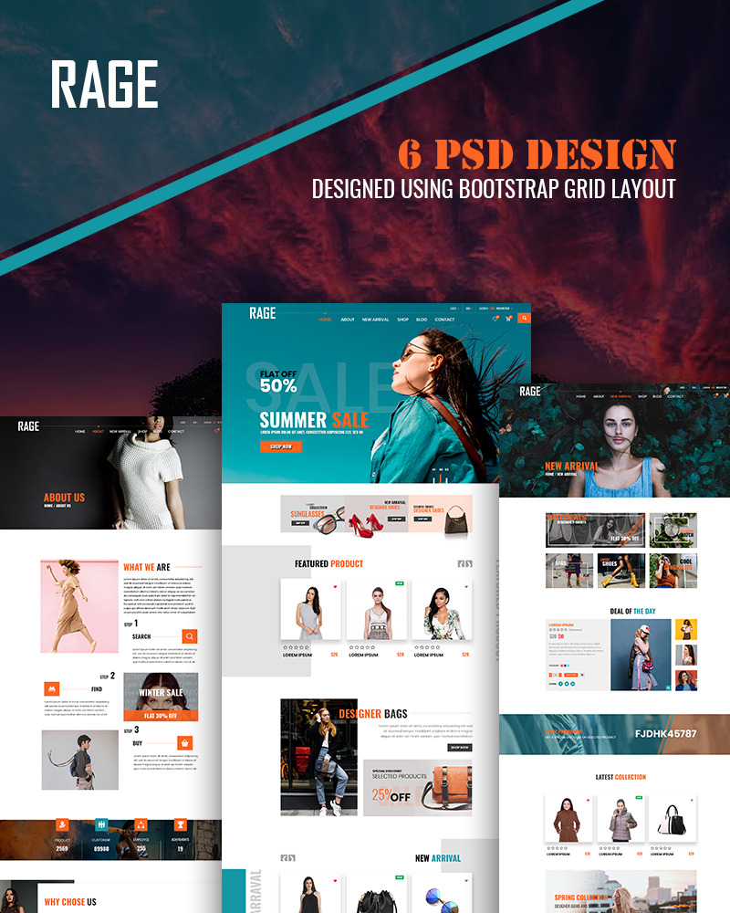 RAGE - Multipurpose Ecommerce PSD Template - TemplateMonster