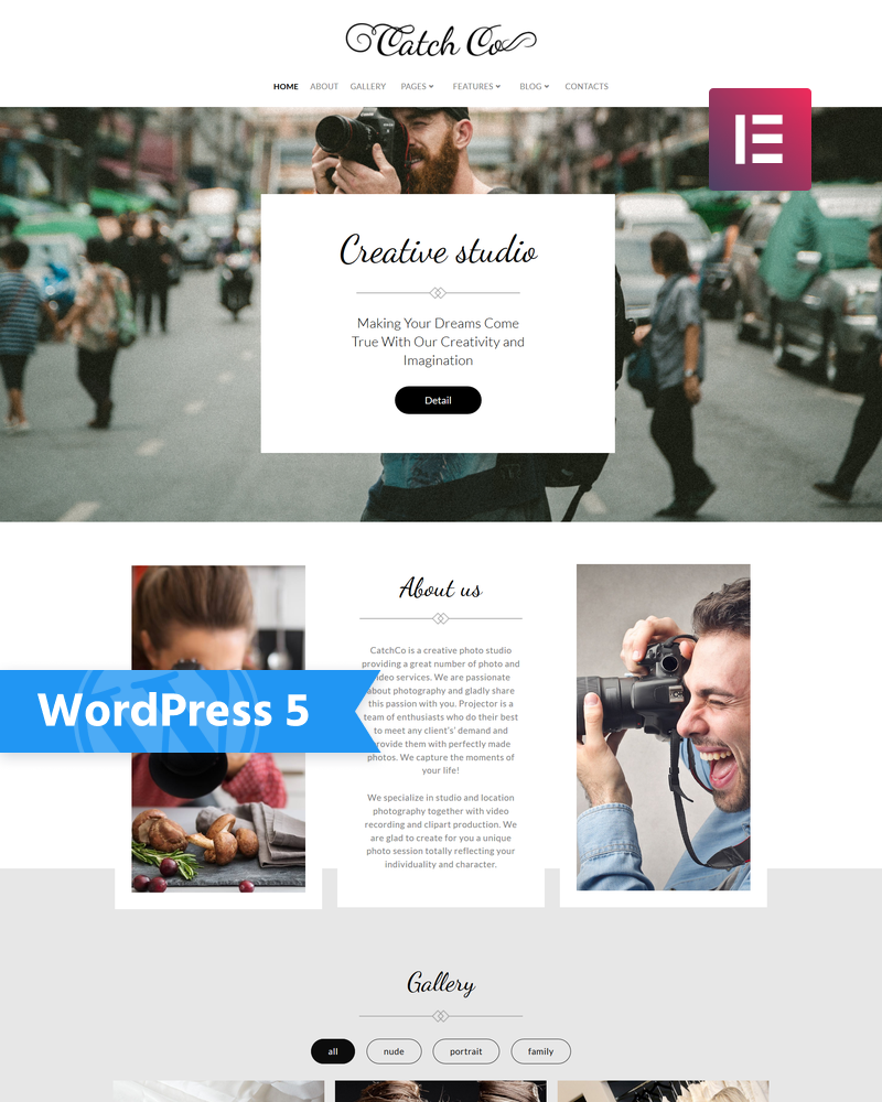 Catch Co - Photo Studio Multipurpose Creative WordPress Elementor Theme