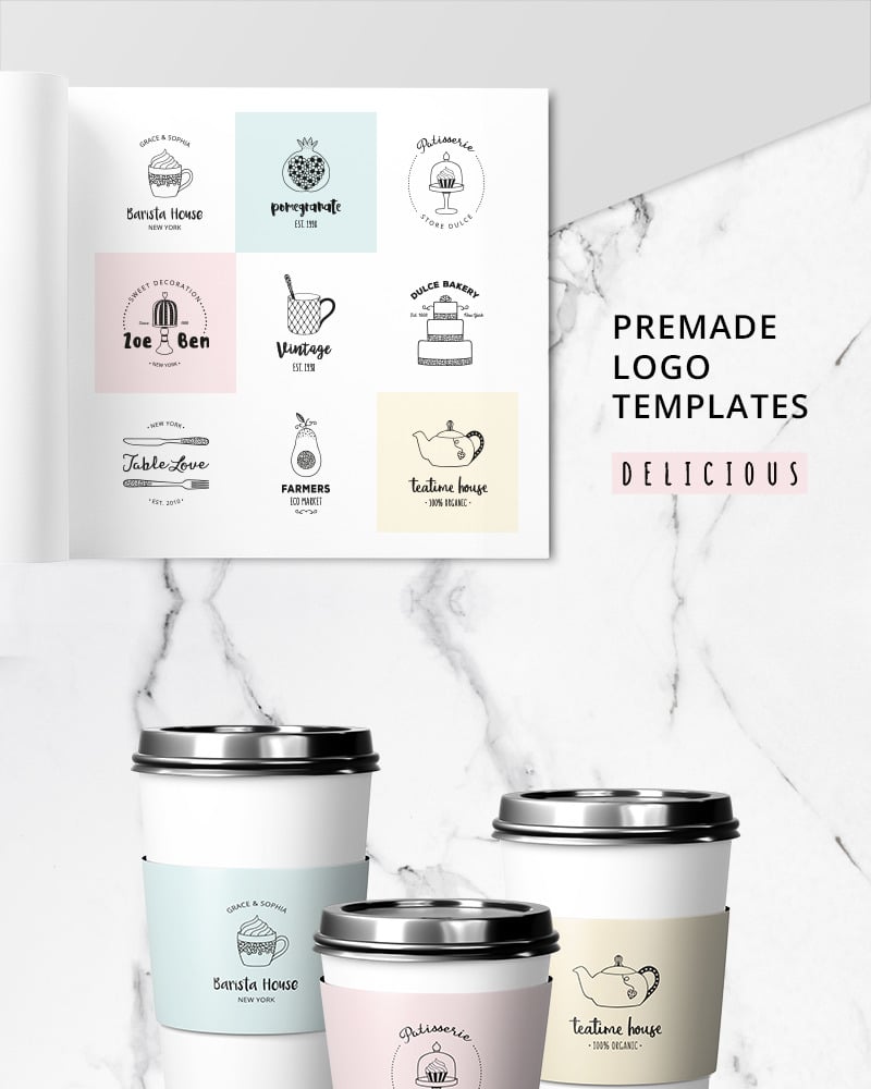 DELICIOUS Premade Logo Set Logo Template - TemplateMonster