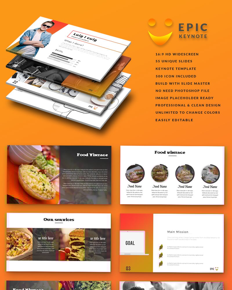 Epic - Keynote template #76152 - TemplateMonster