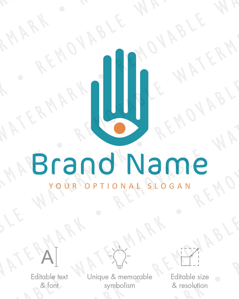 Eye in Hand Logo Template #76161 - TemplateMonster