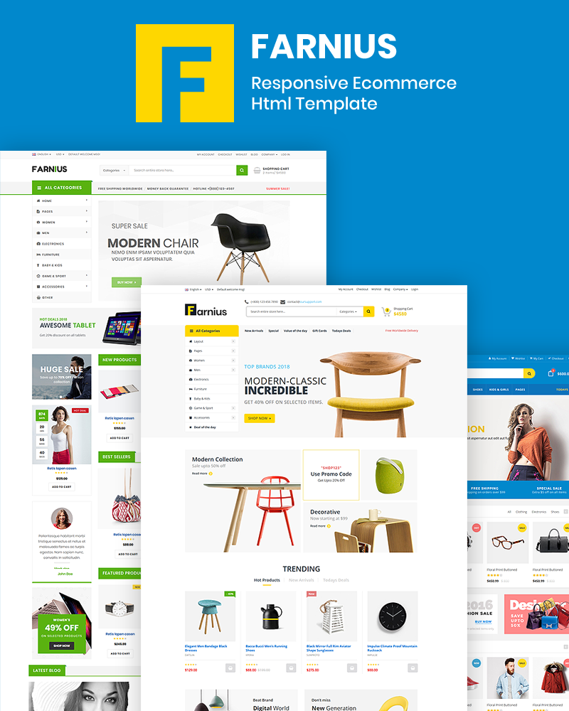 Farnius - Furniture Store HTML5 Website Template