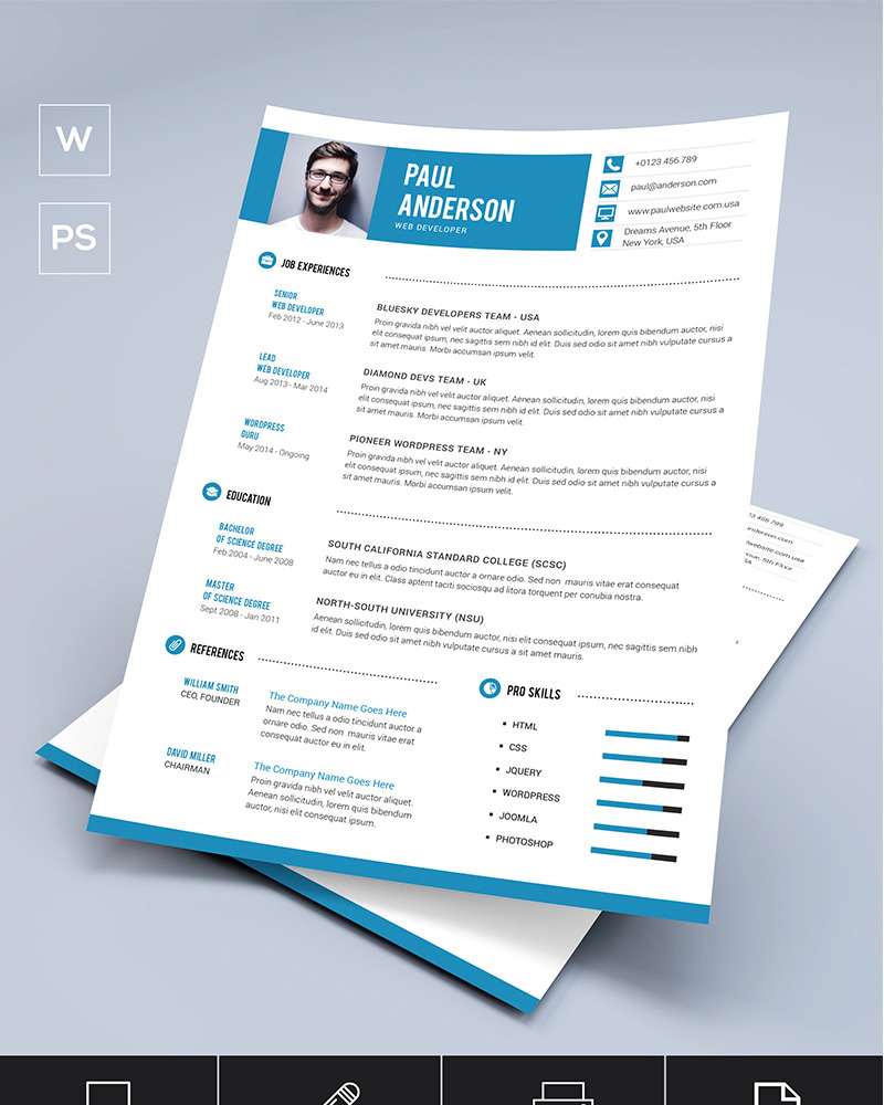 Paul Anderson Resume Template #76176 - TemplateMonster