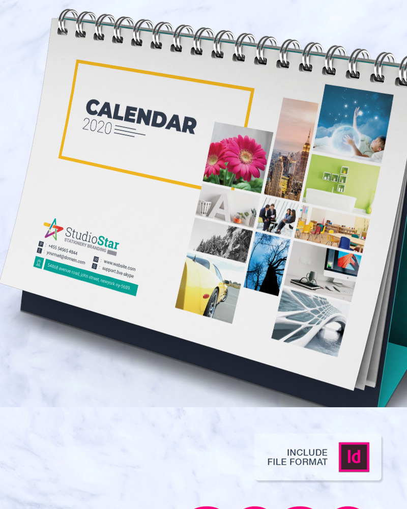 2020 Desk / Table Calendar / Planner - TemplateMonster