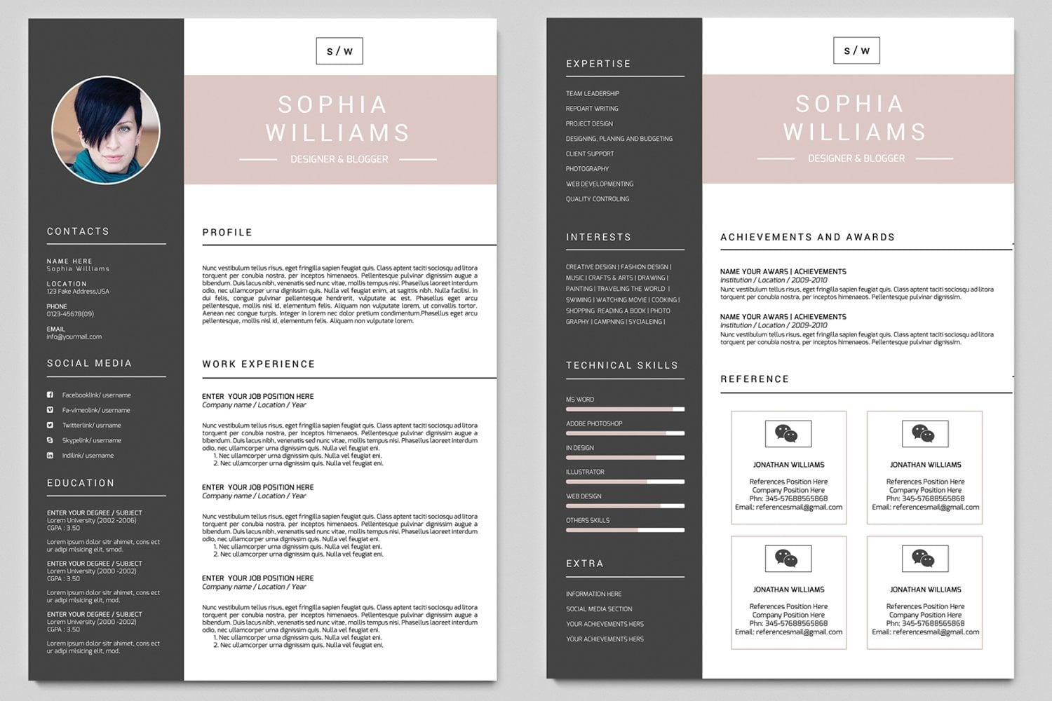 Sophia Williams Resume Template #76290 - TemplateMonster