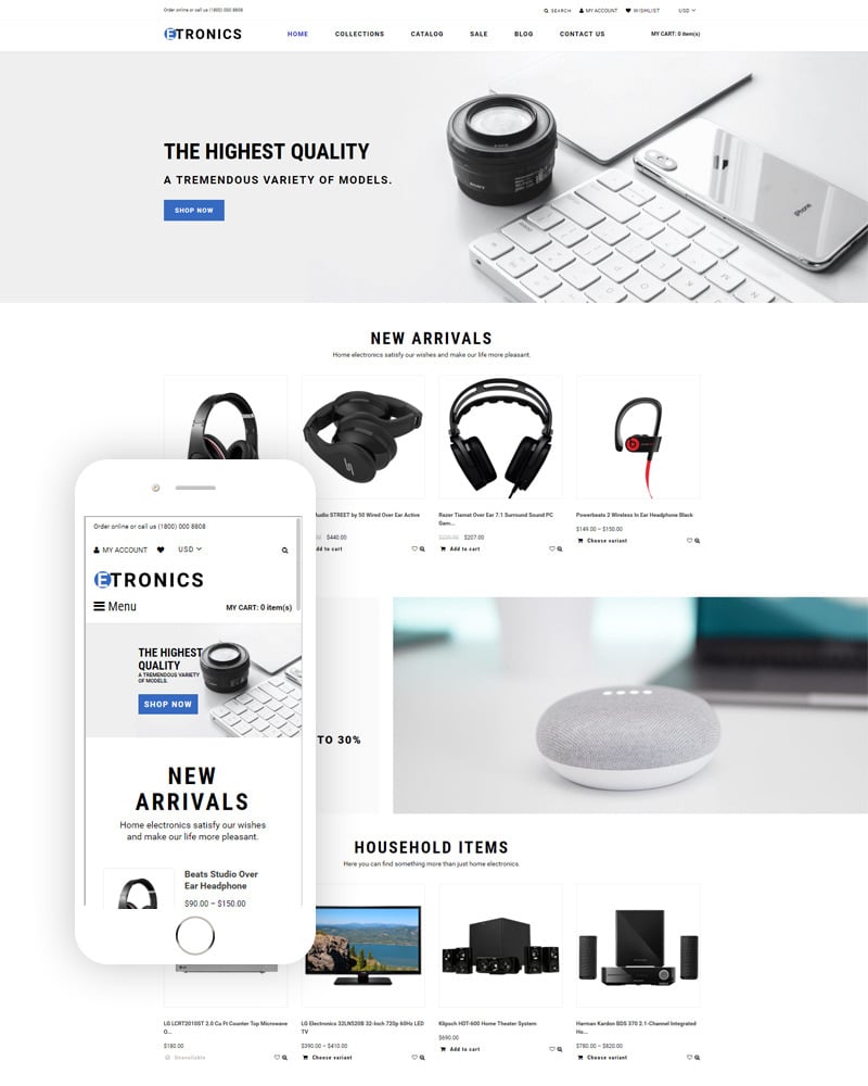 ETRONIX - Electronics Store Ready-To-Use Minimalistic Shopify Theme