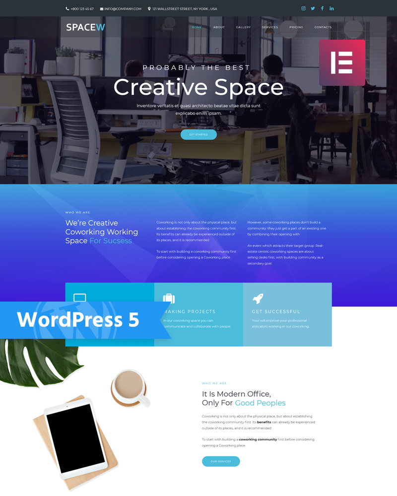 Spacew - Business Multipurpose Modern WordPress Elementor Theme