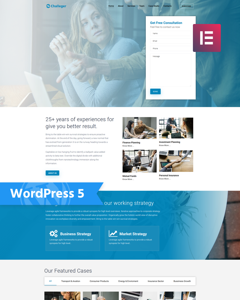 Challeger - Business Consulting Multipurpose Modern WordPress Elementor Theme