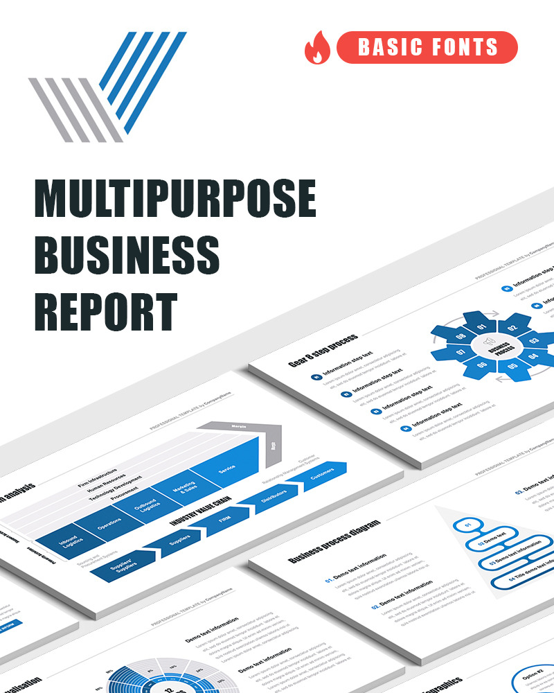 Business Report PowerPoint template #76620 - TemplateMonster