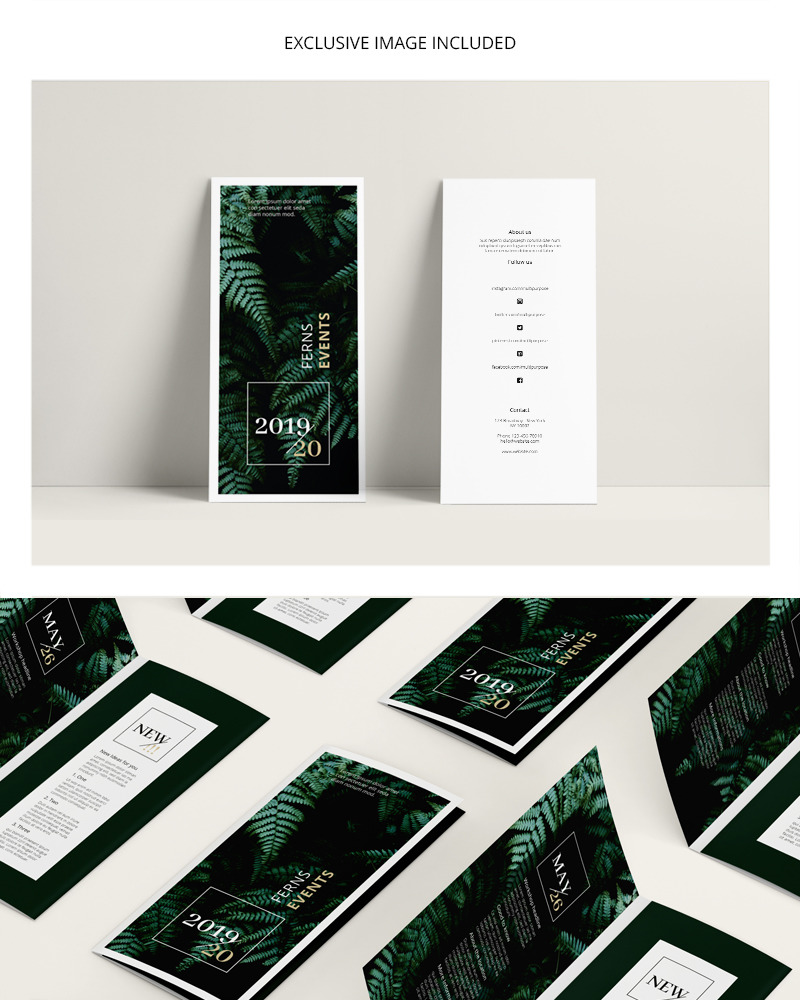 Ferns Trifold Event Flyer - Corporate Identity Template