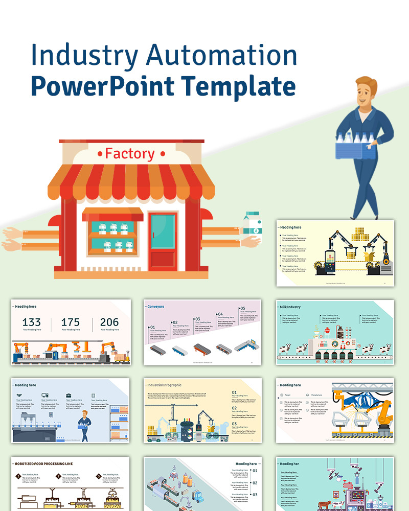 Industry Automation PowerPoint template - TemplateMonster