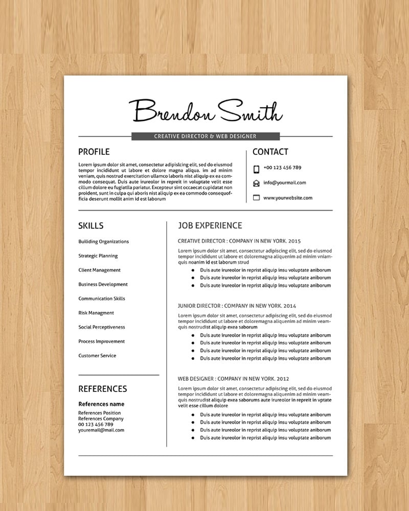 Brendon Smith Professional Resume Template - TemplateMonster