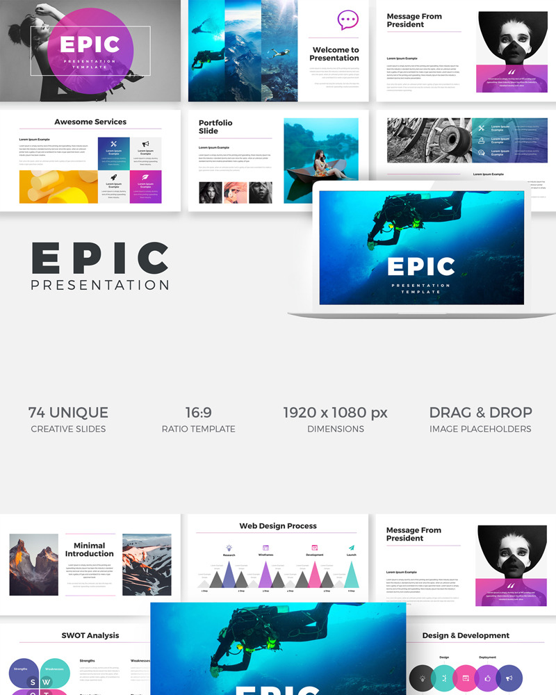 Epic - PowerPoint template #76863 - TemplateMonster