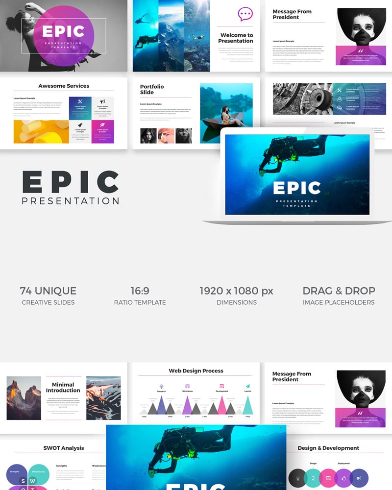Epic - PowerPoint-Vorlage #76863 - TemplateMonster