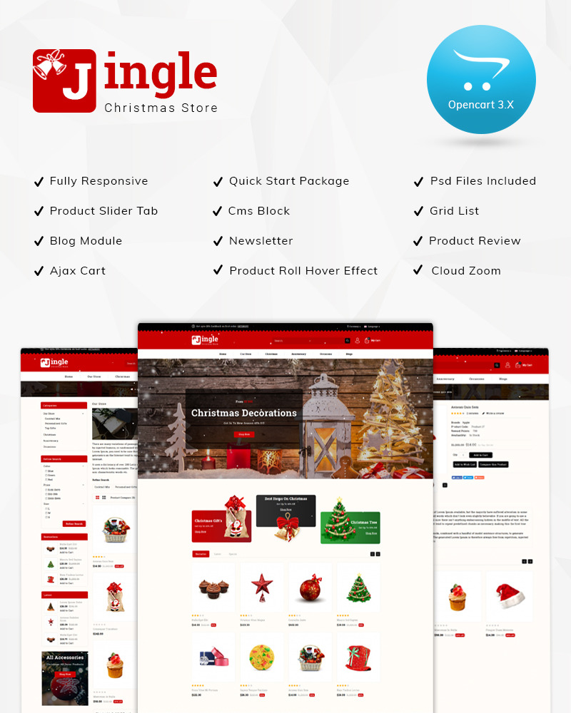 Jingle Gift Store 3.x OpenCart Template - TemplateMonster