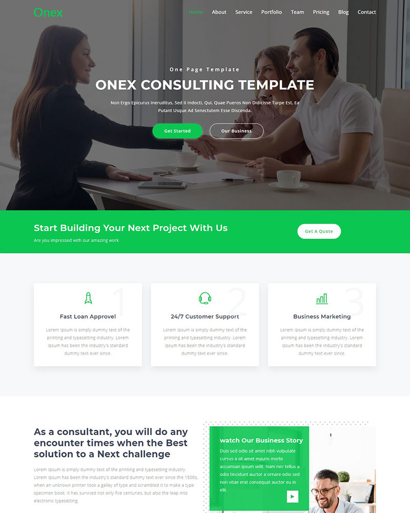 Onex - Consulting & Business Landing Page Template