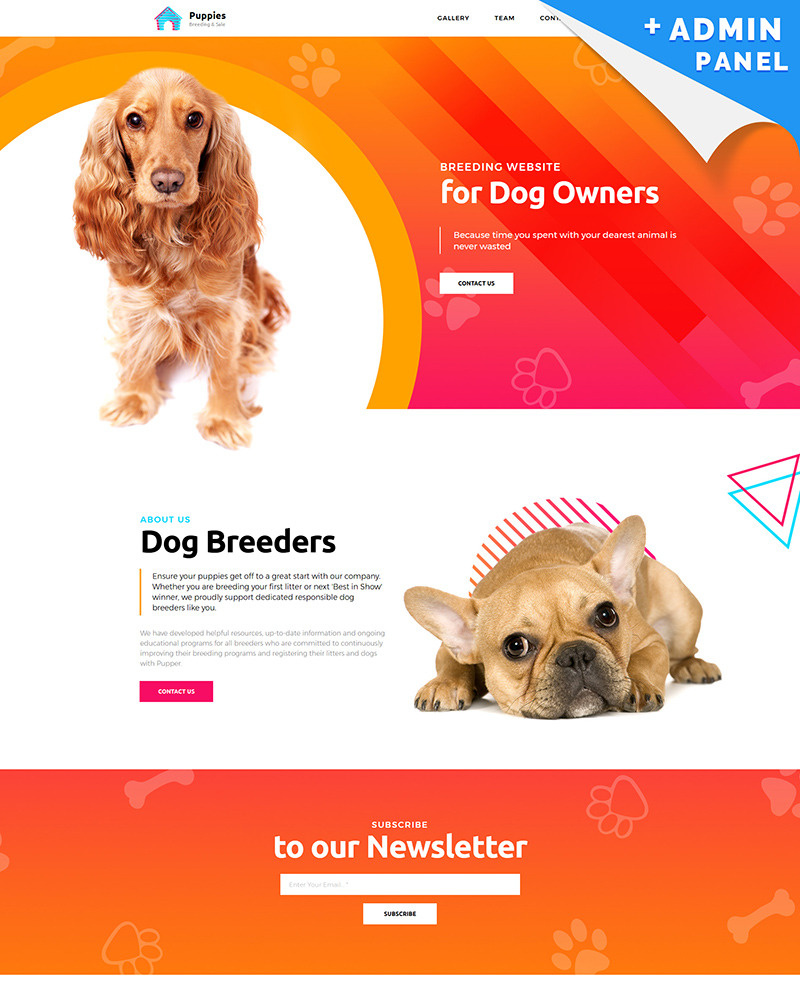 Puppies - Dog Breeder Landing Page Template - TemplateMonster