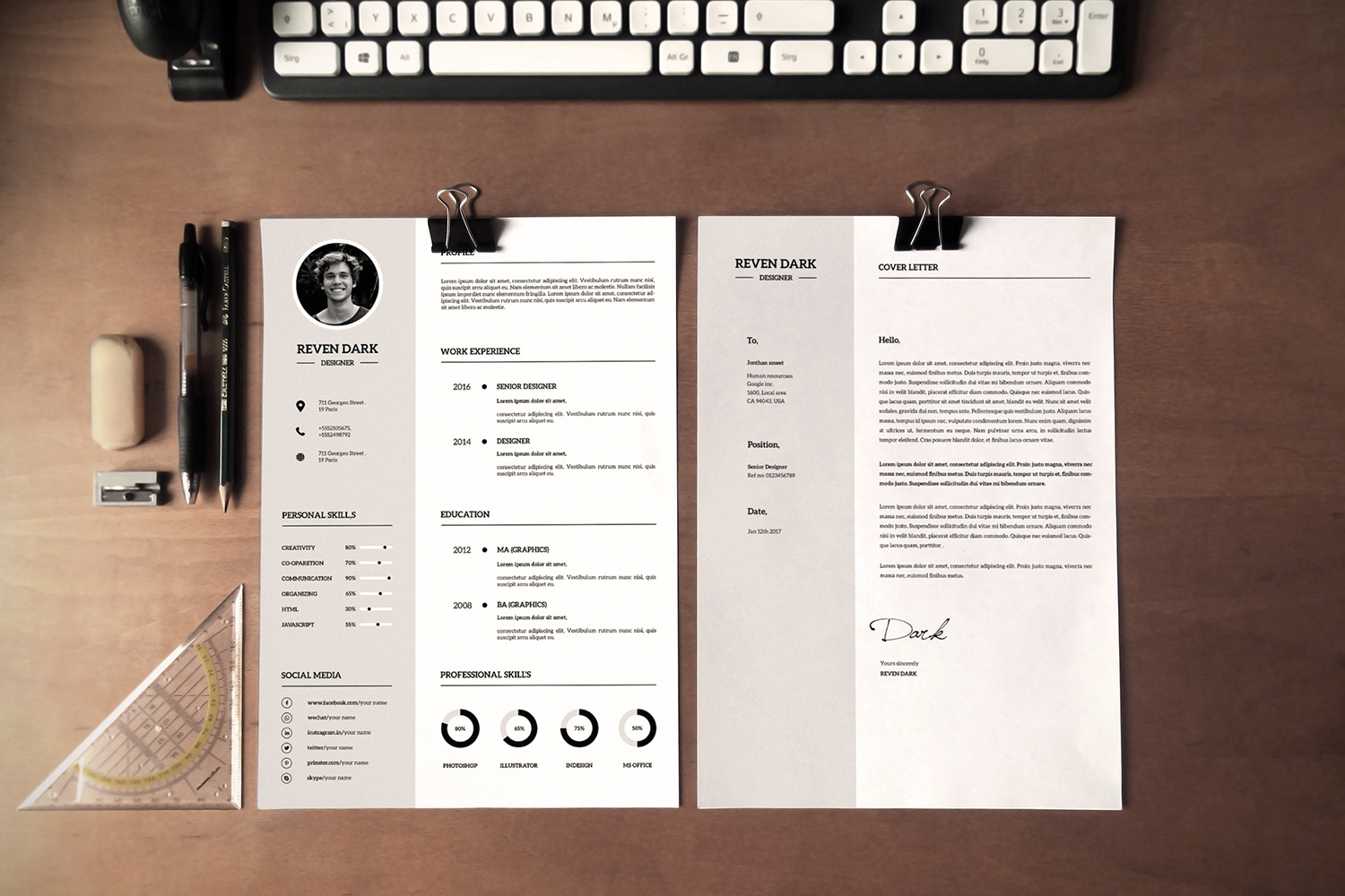 Clean Resume Template. Word & Psd - TemplateMonster