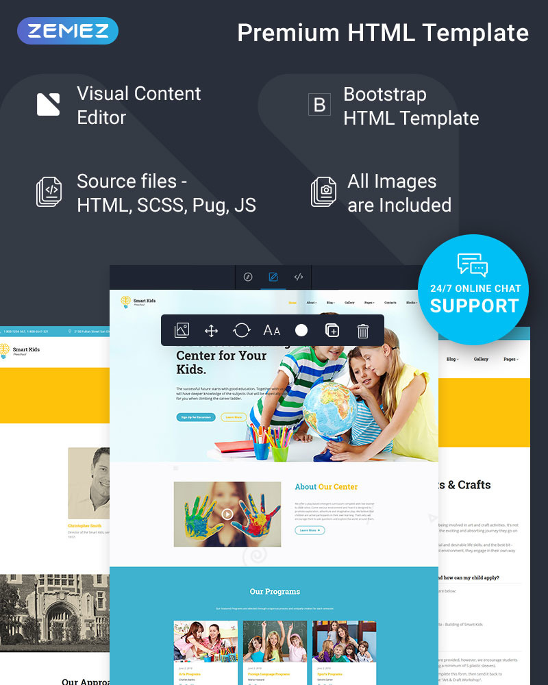 Smart Kids - Kids Center Ready-to-Use Creative HTML Website Template