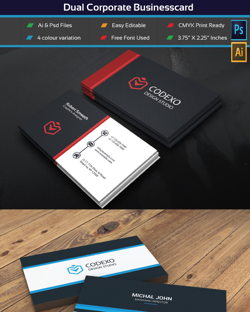 Dual Businesscard - Corporate Identity Template
