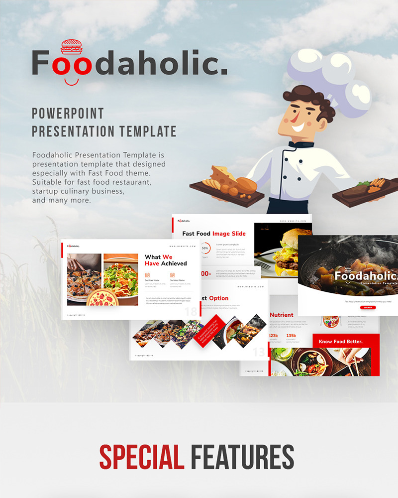Foodaholic - Culinary PowerPoint template - TemplateMonster