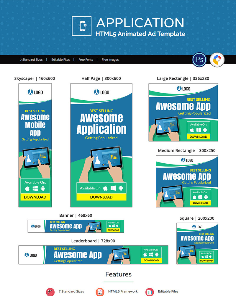 Mobile Application Ad Animated Banner - TemplateMonster