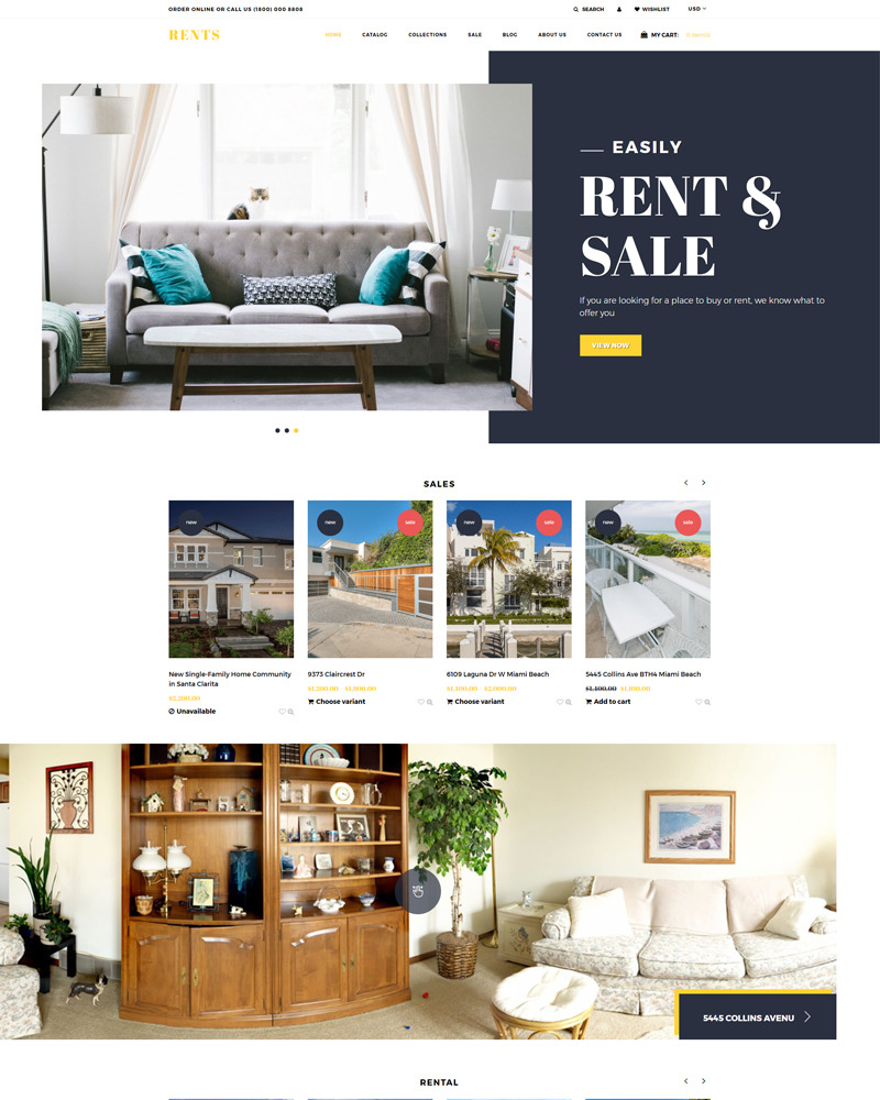 RENTS - Real Estate Multipage Clean Shopify Theme