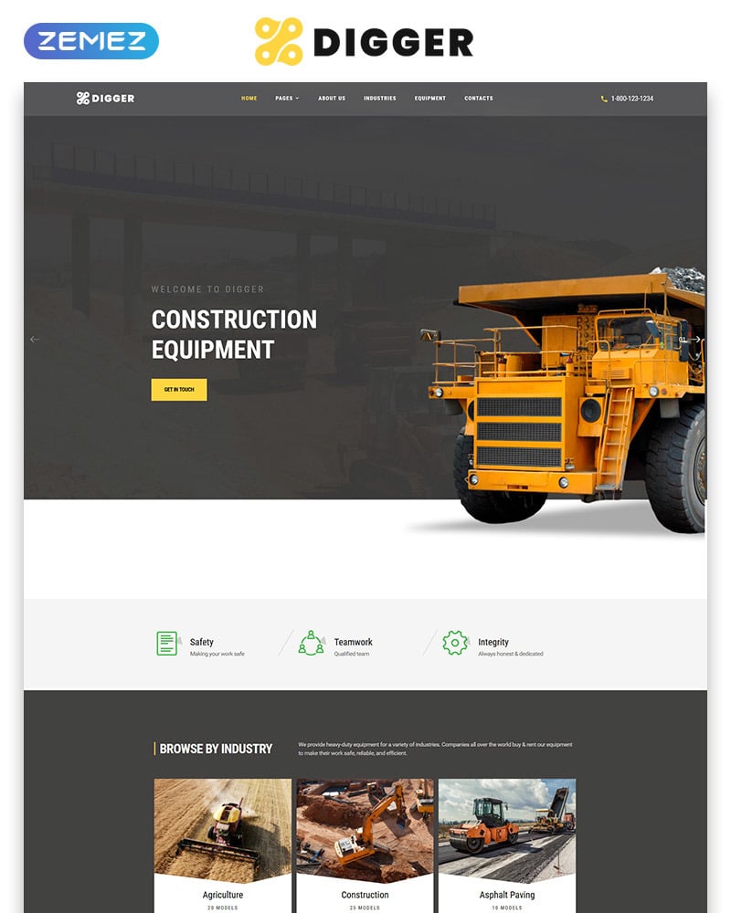 DIGGER - Tools & Equipment Multipage Classic HTML Website Template