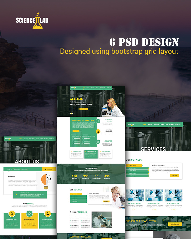 ScienceLab PSD Template #77582 - TemplateMonster