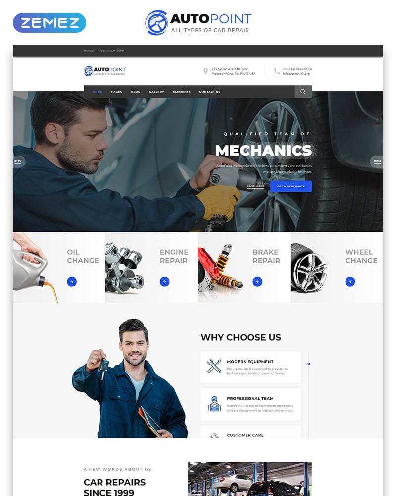 Autopoint - Car Repair Multipage Creative HTML Website Template